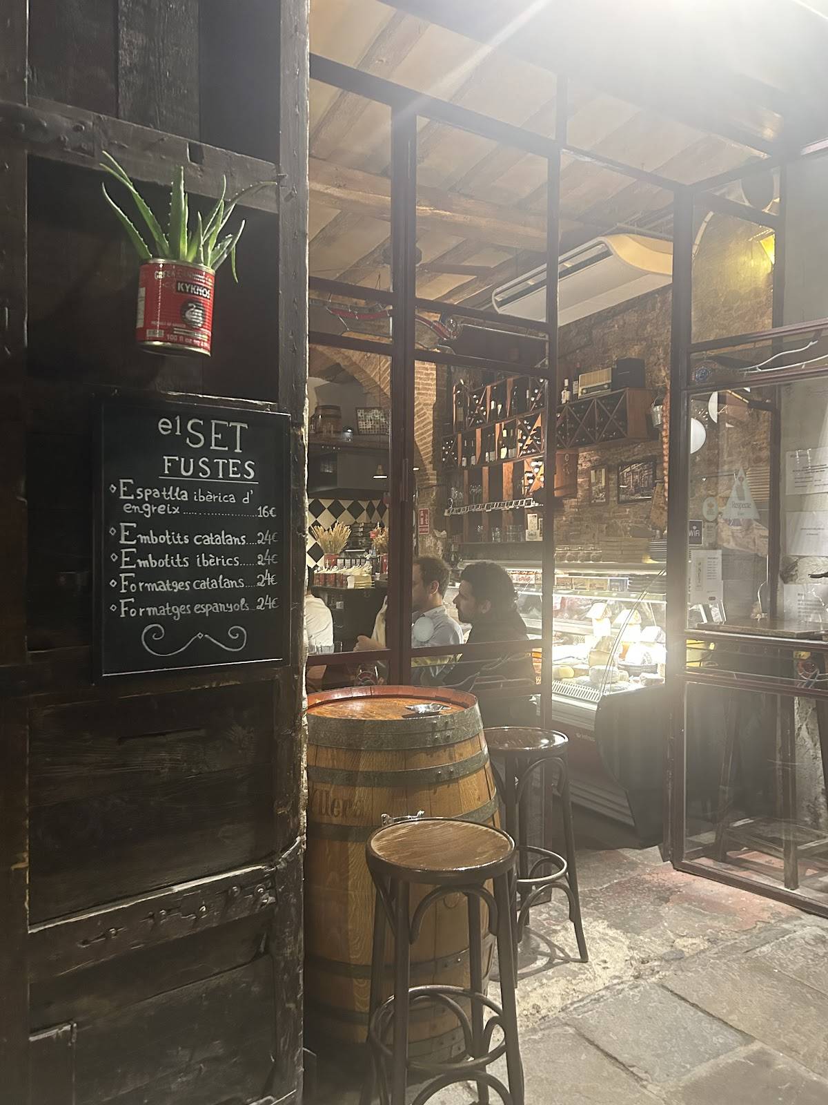 Menu at el SET restaurant, Barcelona, Carrer de l'Esparteria