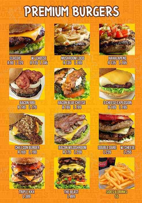 Menu at BBB Kasa Luntian Tagaytay (Big Better Burgers) restaurant ...