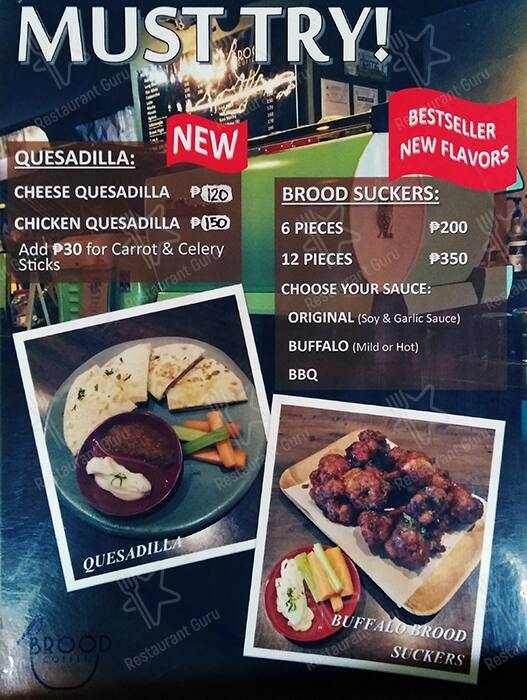 Menu at Brood Coffee Workspace + Community cafe, Quezon City