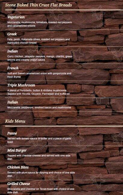 Menu at The Bungalow restaurant, London