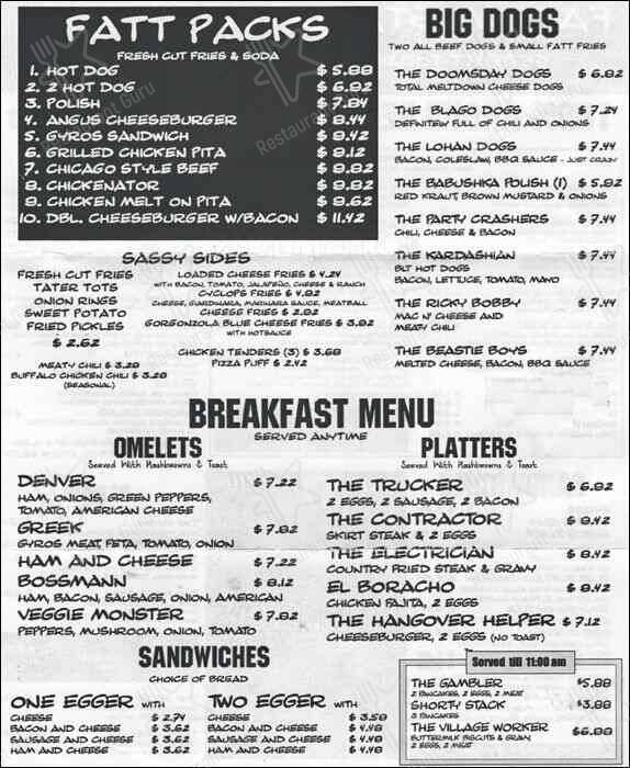 Menu at Fatt Mustard Cafe, Elk Grove Village