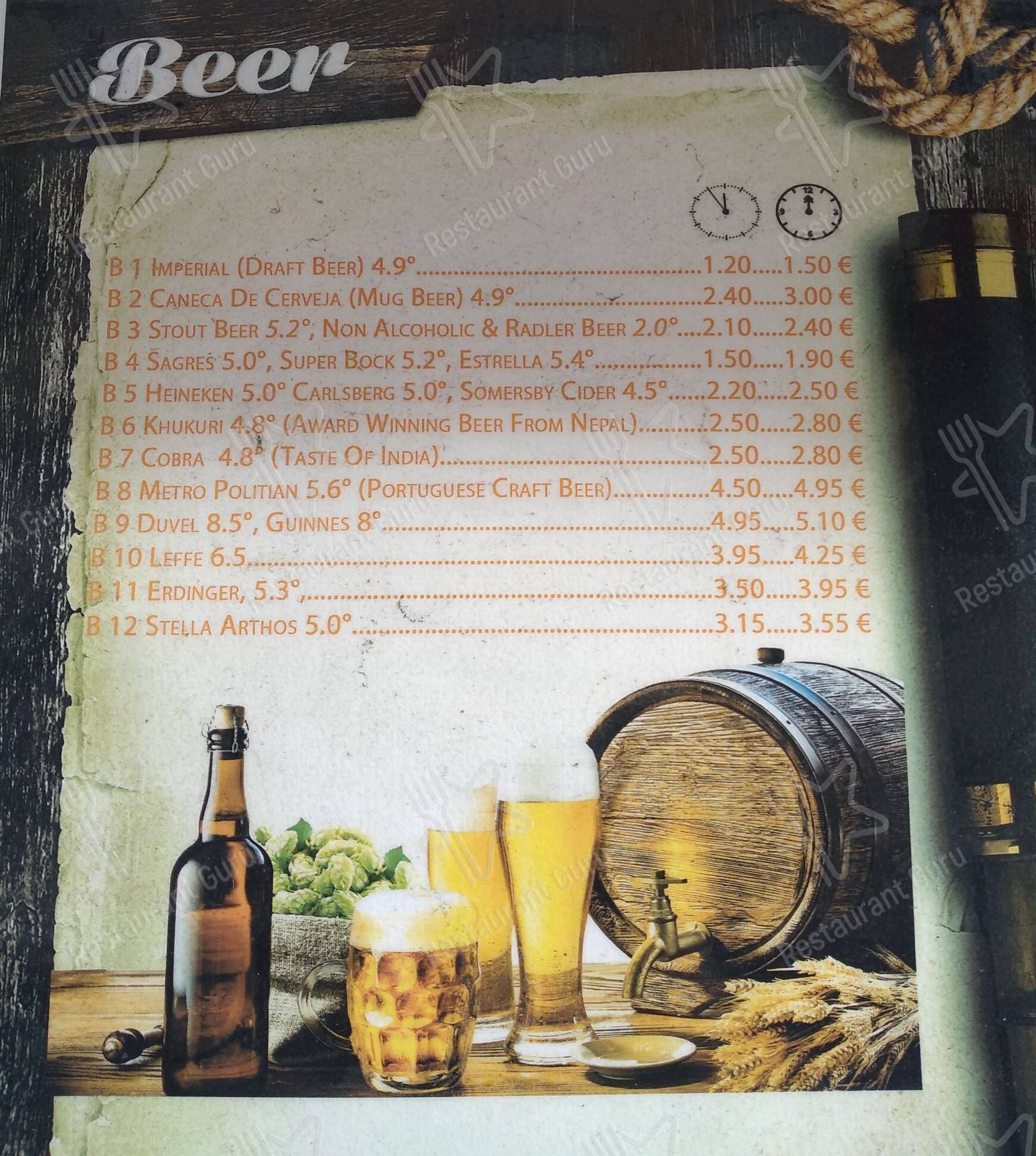 Menu em Leo Snacks & Bar, Lisboa