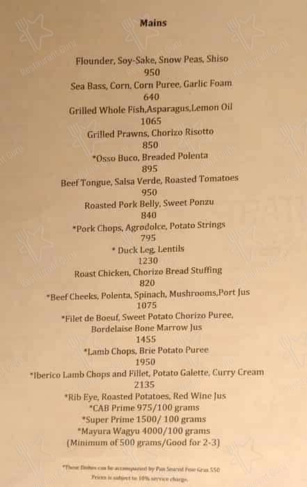 Menu at M Dining + Bar M, Makati, 2294 Chino Roces Ave