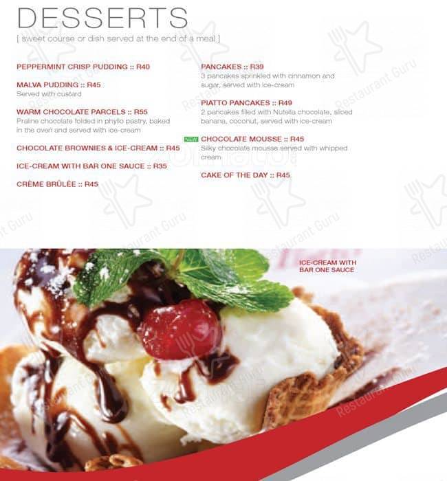 Menu at Piatto Restaurant Grill-Sandton, Sandton, Maude Street