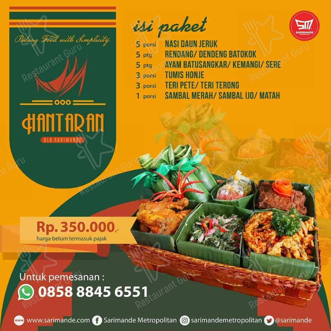 Menu at Sarimande Sabang restaurant, Central Jakarta, Mercure Jkt Sabang