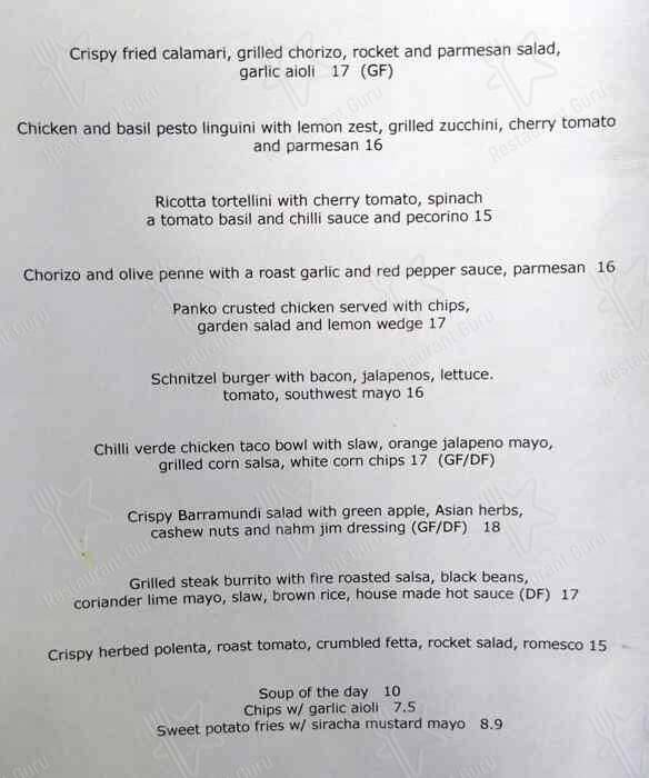 Menu at Common Cafe & Bar, Burnley, 8/584 Swan St