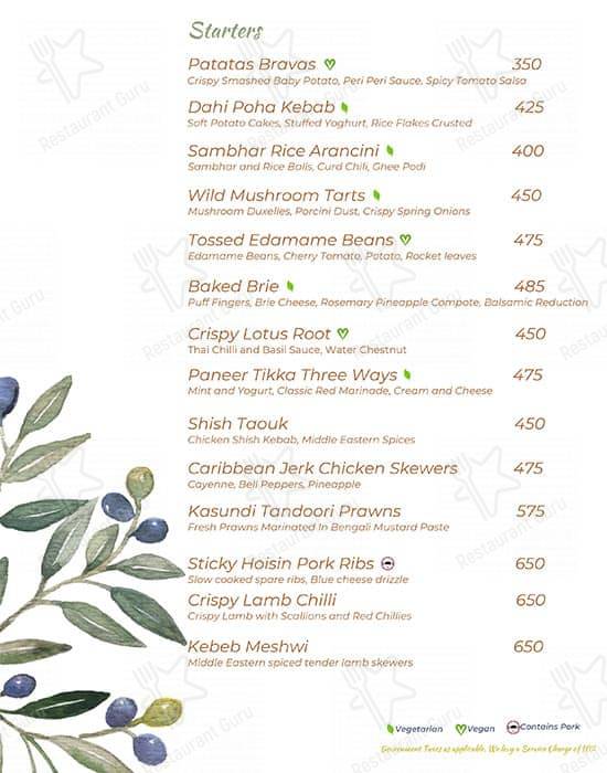 Menu at The Sanctuary Bar and Kitchen, Hyderabad