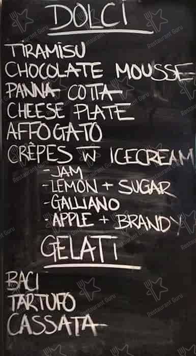 Menu at The Waiters Restaurant, Melbourne