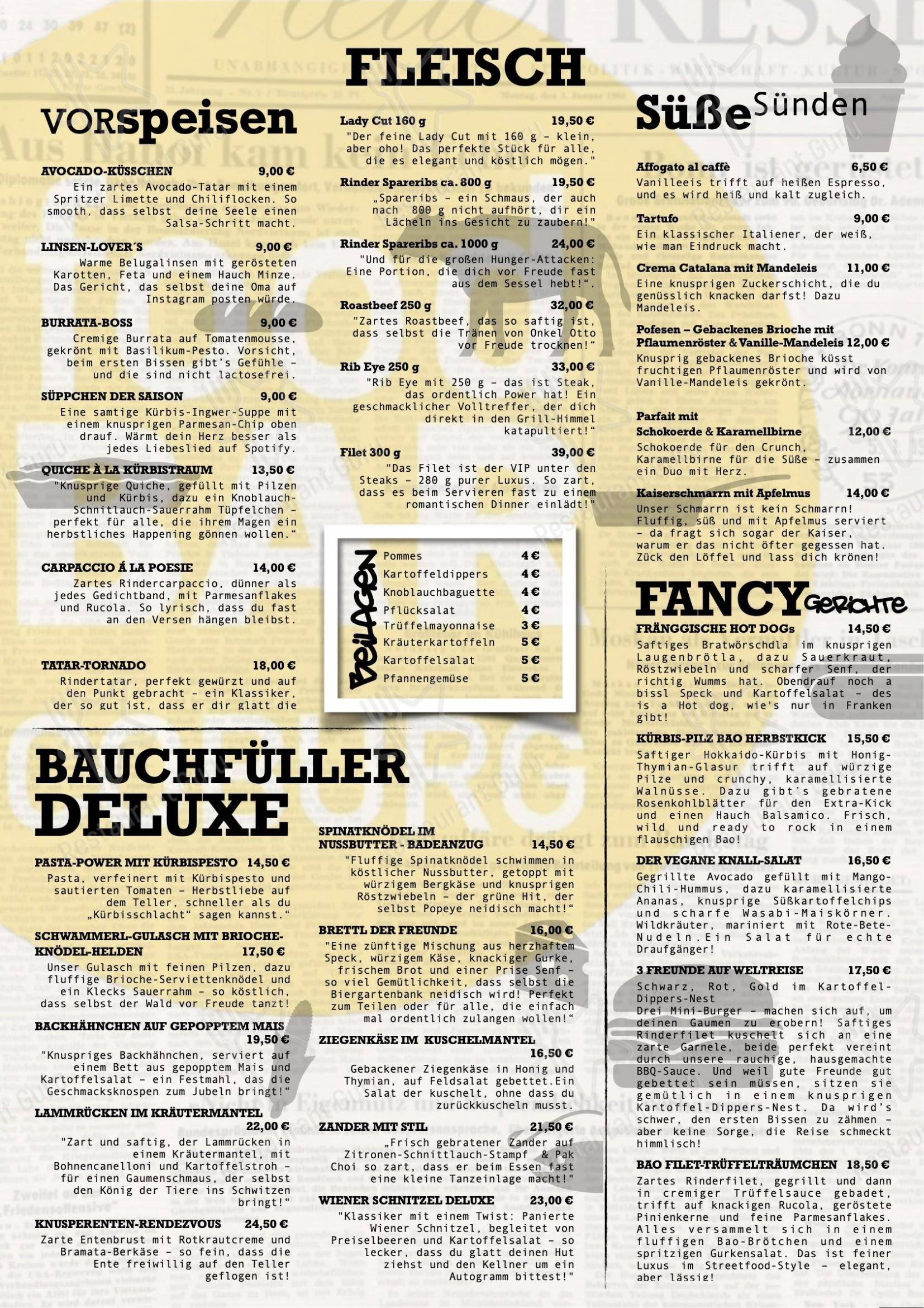 Carta de foodBAR COBURG Restaurant / Conceptstore, Coburgo