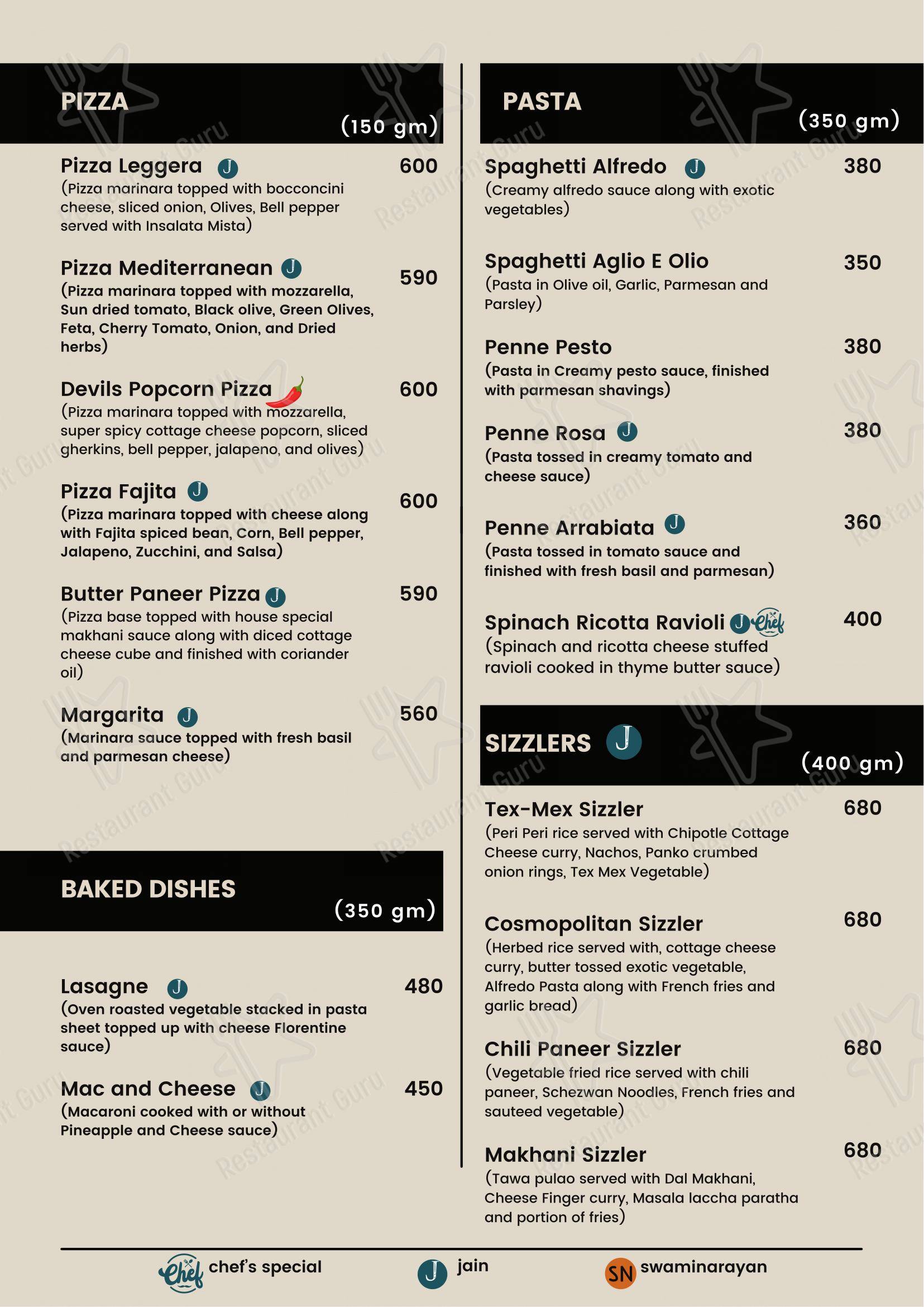 Menu at Aranyani Restaurant, Ahmedabad