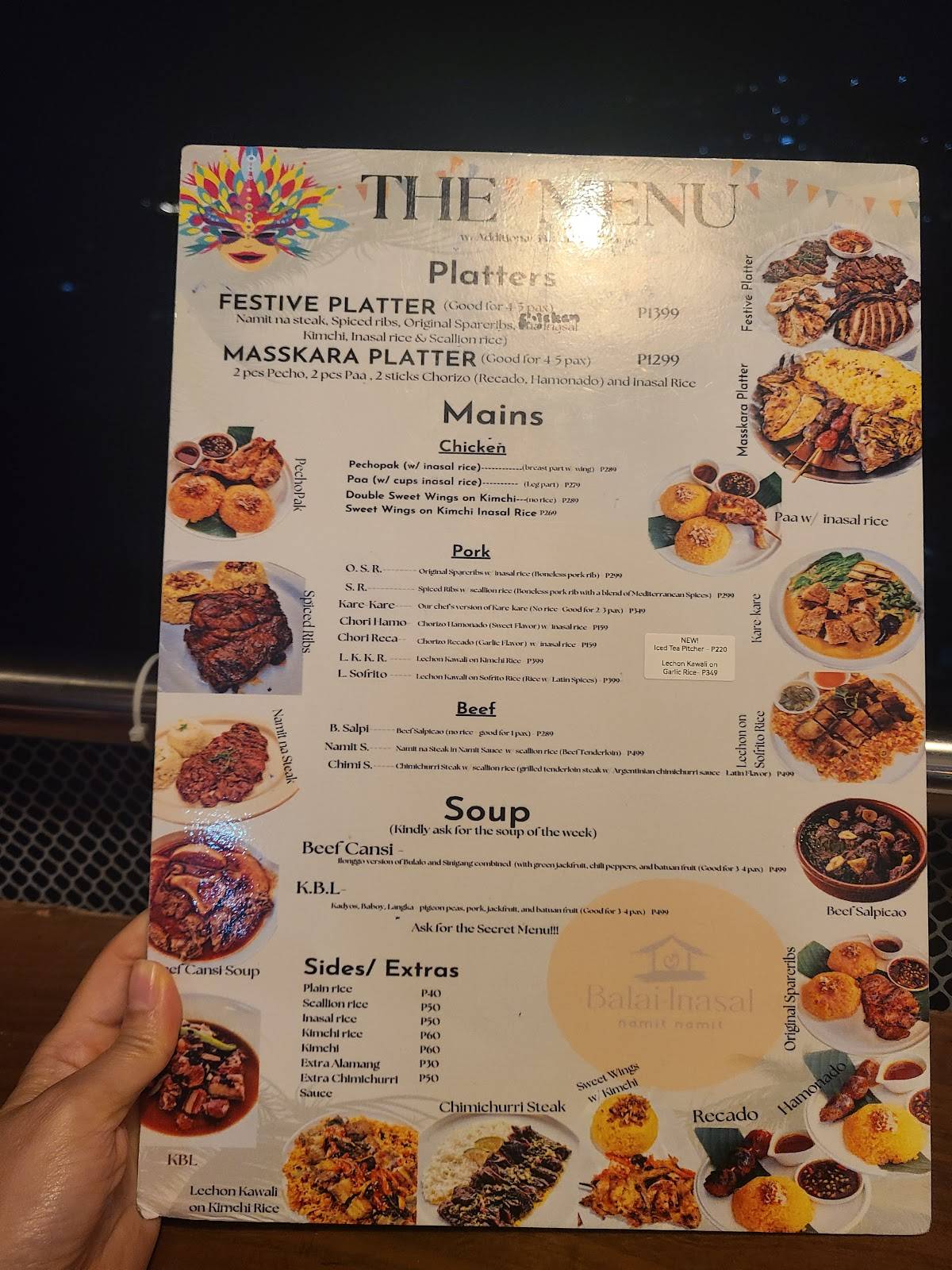 Carta del restaurante Balai Inasal Baguio, Baguio