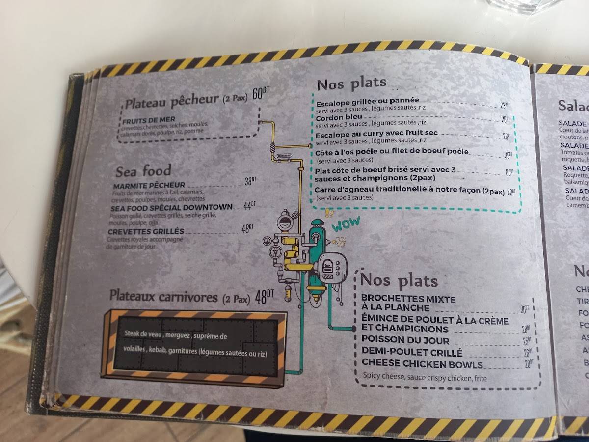 Menu at DOWNTOWN Bardo, Tunisia