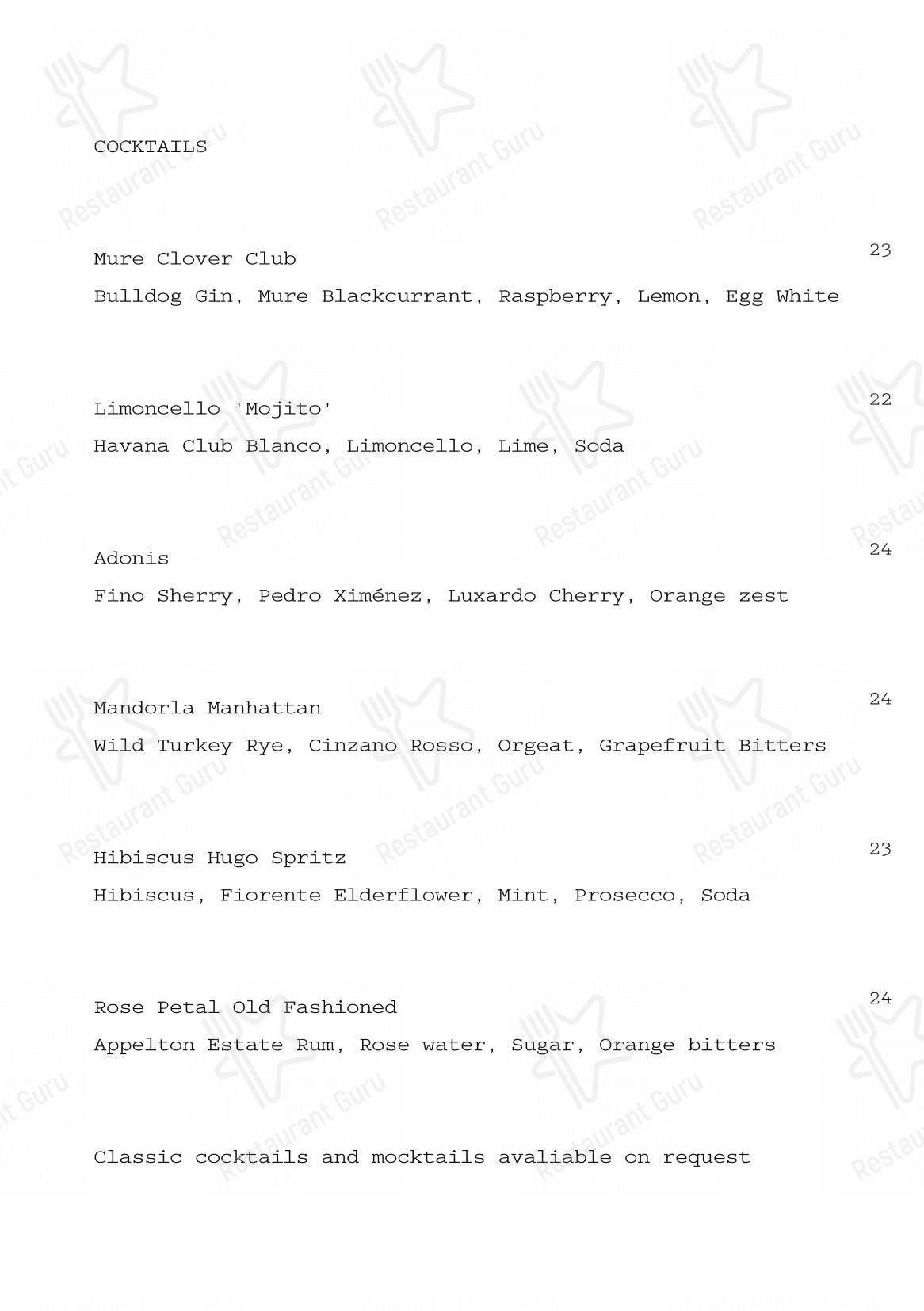 Menu at Grossi Florentino restaurant, Melbourne