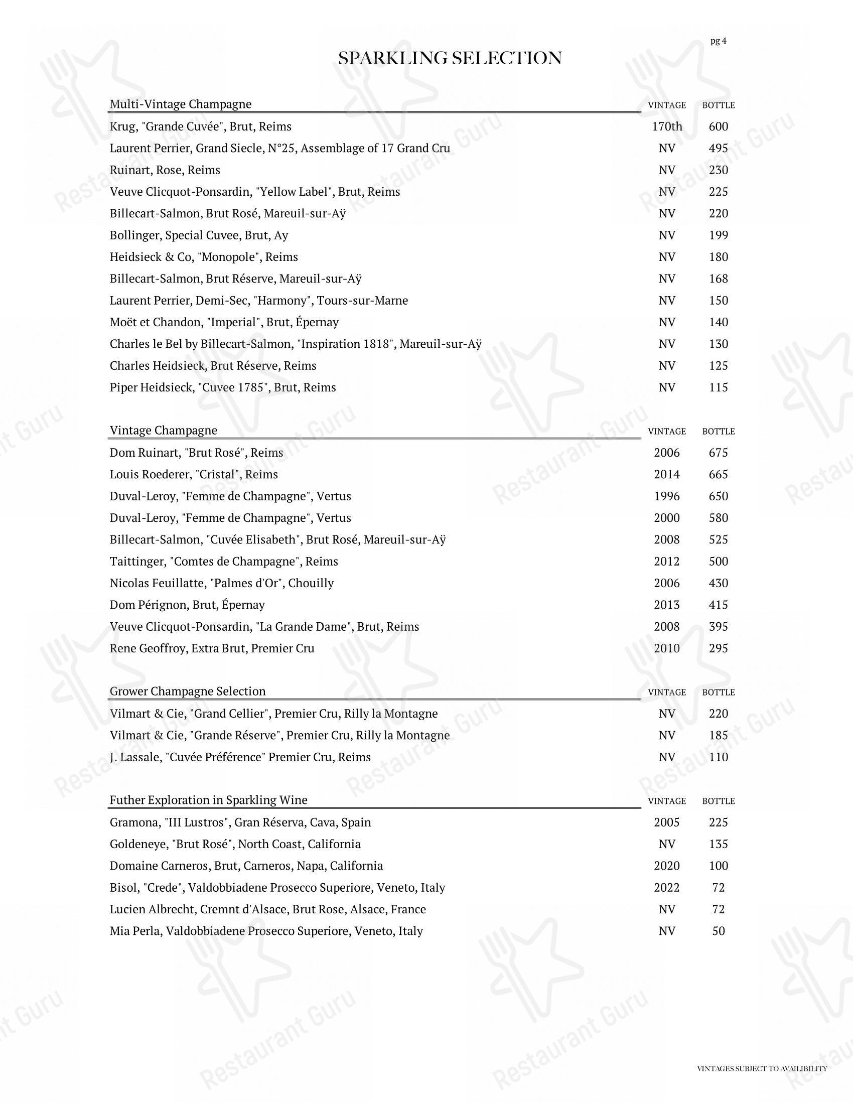 Menu at Hy's Steak House steakhouse, Honolulu