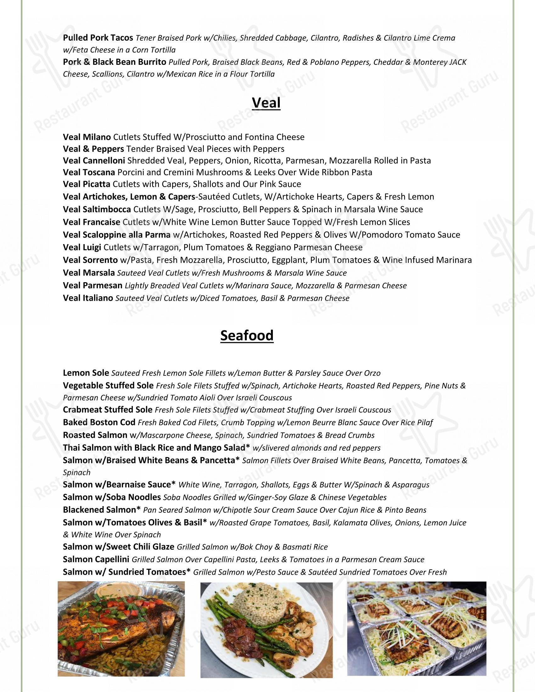 Menu at Pasta Vita restaurant, Old Saybrook, 225 Elm St