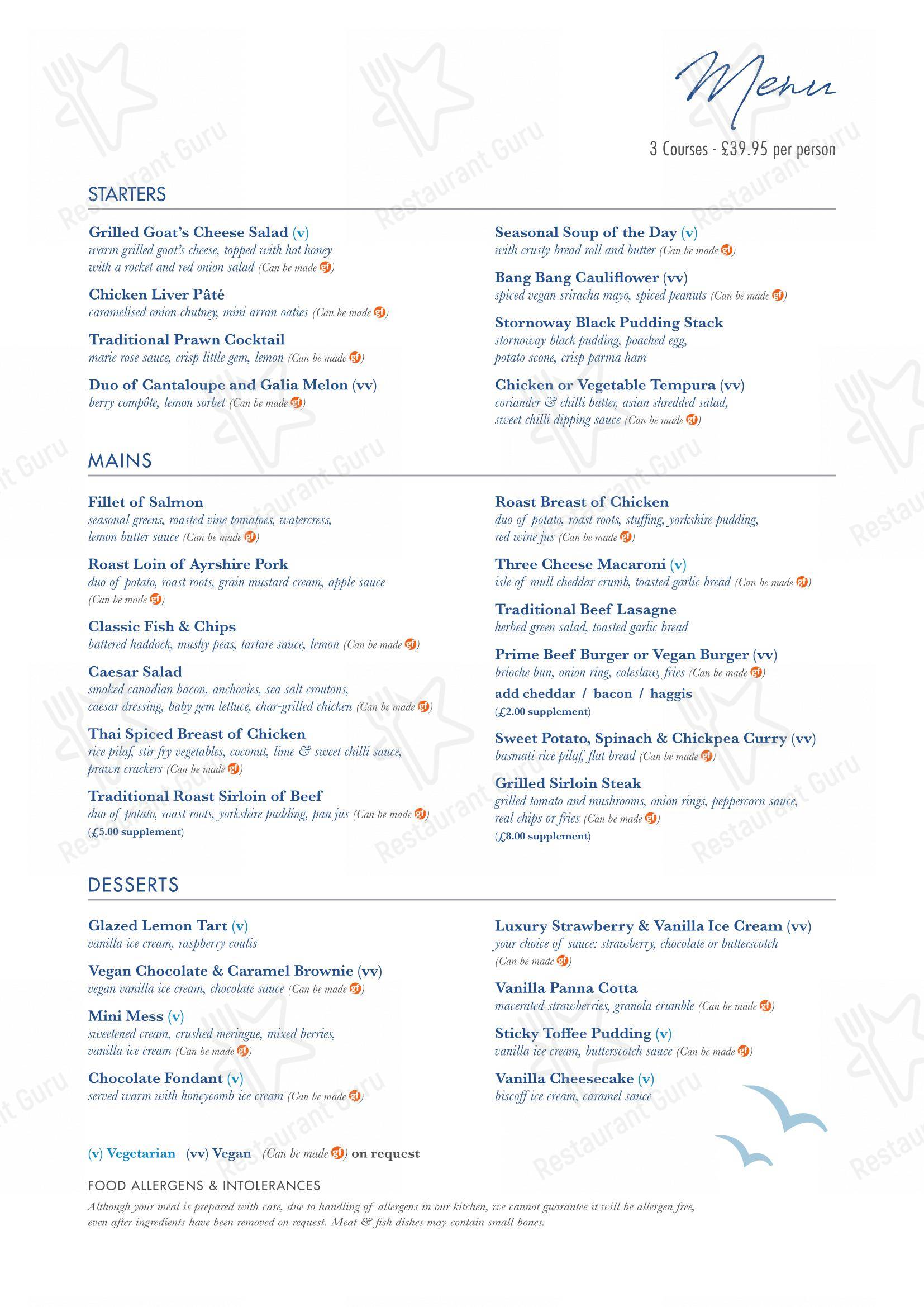 Menu at River House Stirling restaurant, Stirling