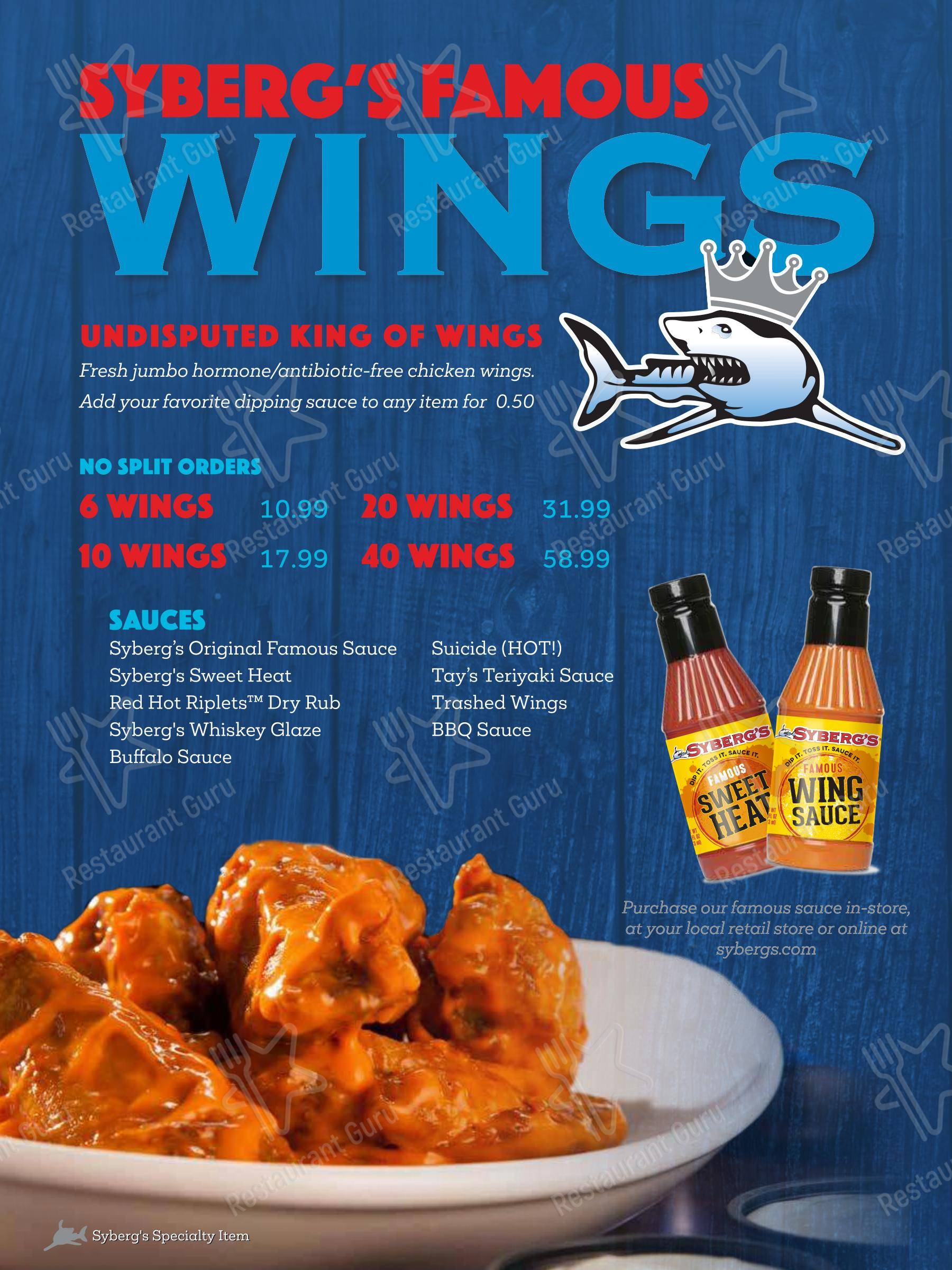 Menu at Syberg's Dorsett pub & bar, Maryland Heights