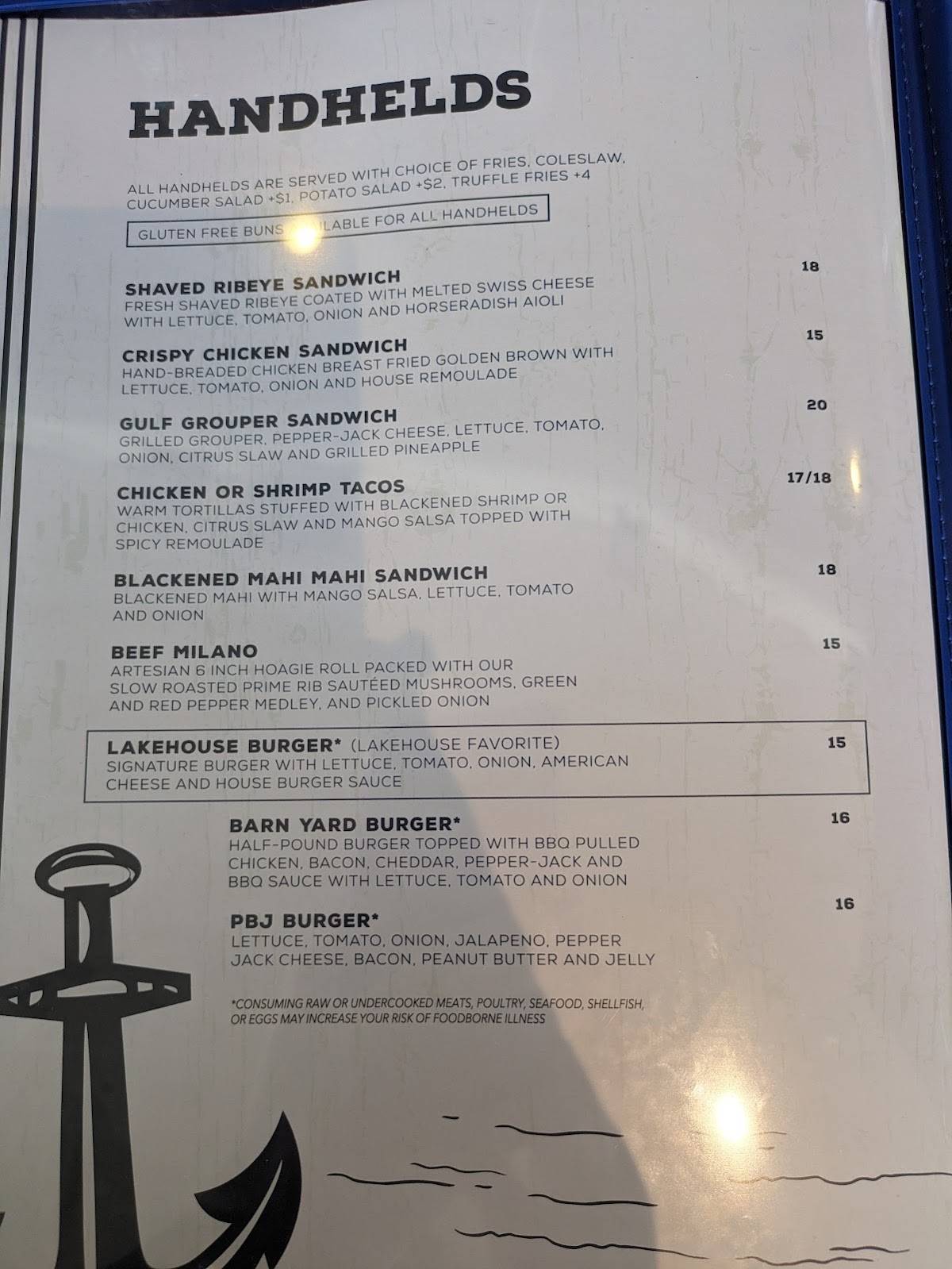 Menu at The Lakehouse Kitchen & Bar at Babcock Ranch, USA, Crescent Lp