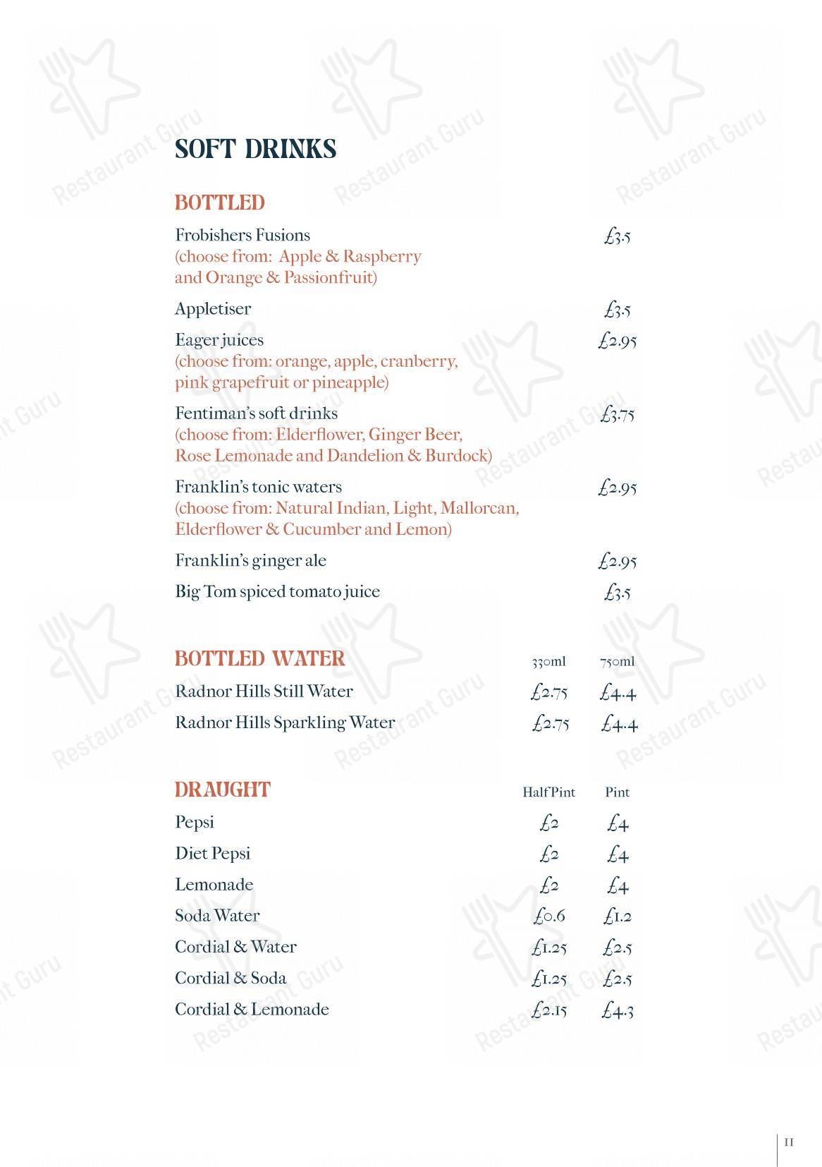 Menu at The Manor restaurant, Greasby