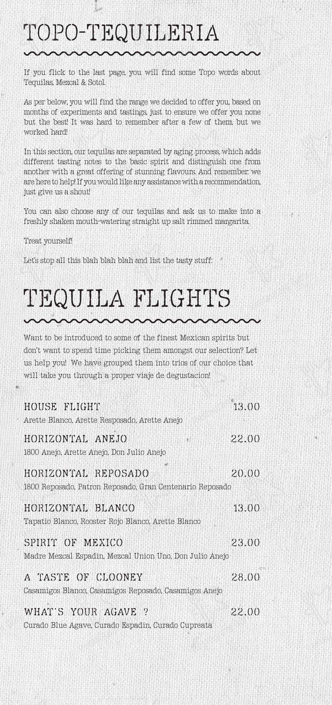 Menu at Topolabamba West End restaurant, Glasgow