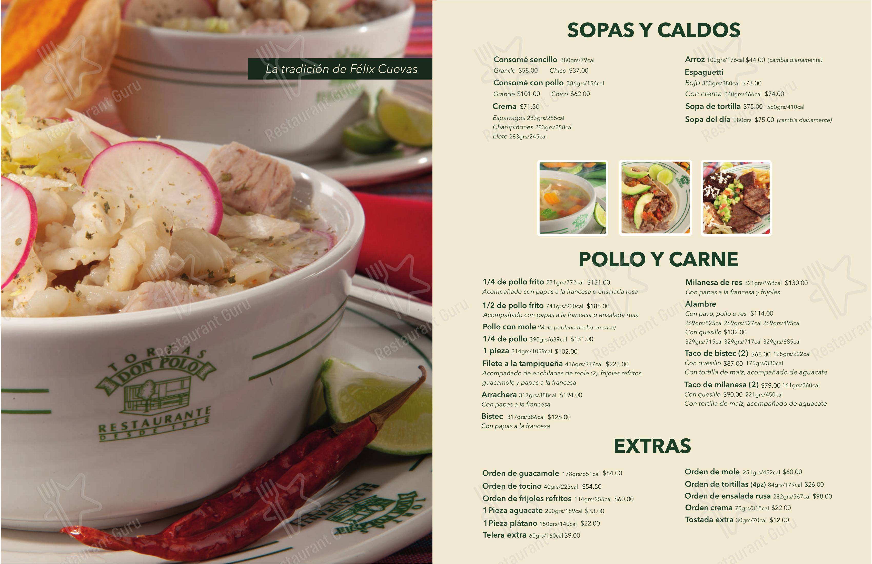 Carta del restaurante Tortas Don Polo, Ciudad del México, Cerrada Felix ...