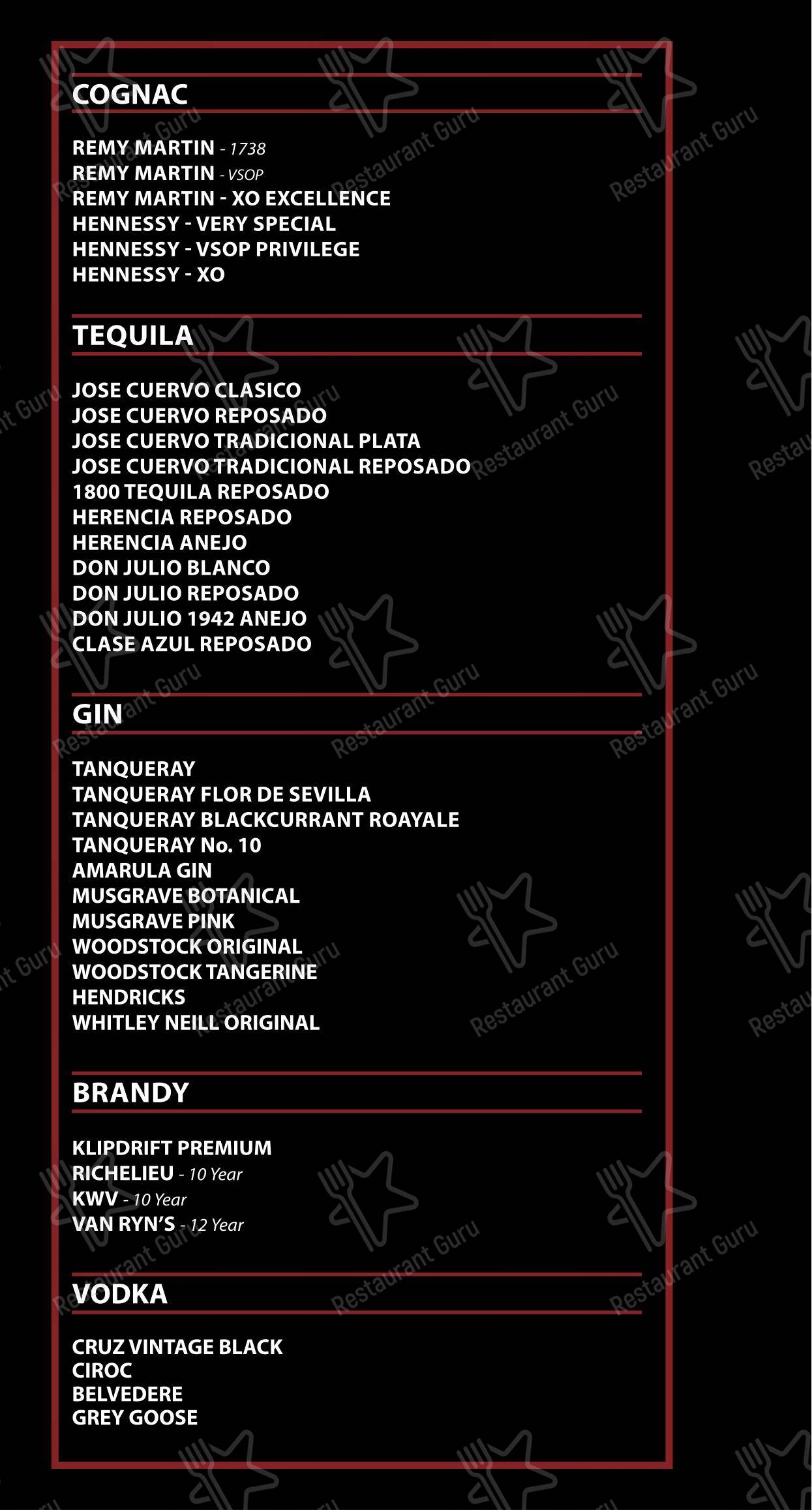 Menu at Trumps Grillhouse and Butchery pub & bar, Sandton