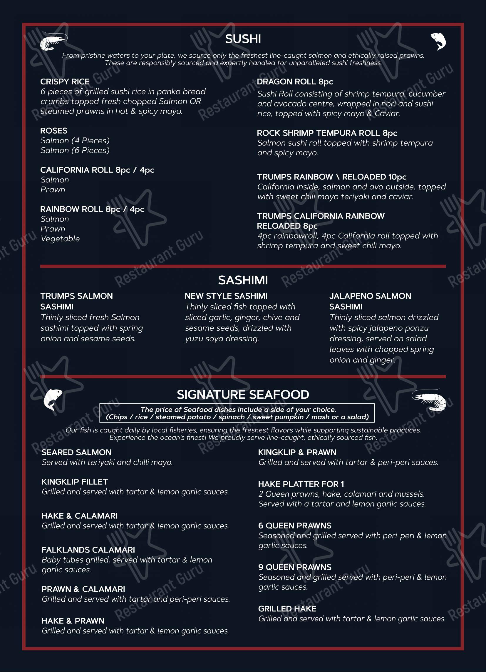 Menu at Trumps Grillhouse and Butchery pub & bar, Sandton