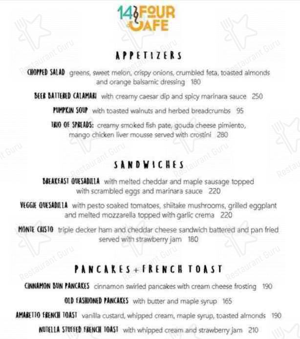 Carta de 14 Four Café, Taytay, H4GM+HHM