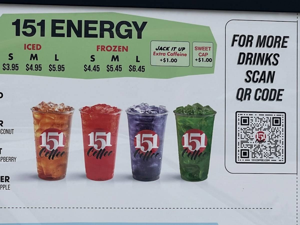 Menu at 151 Coffee restaurant, Flower Mound