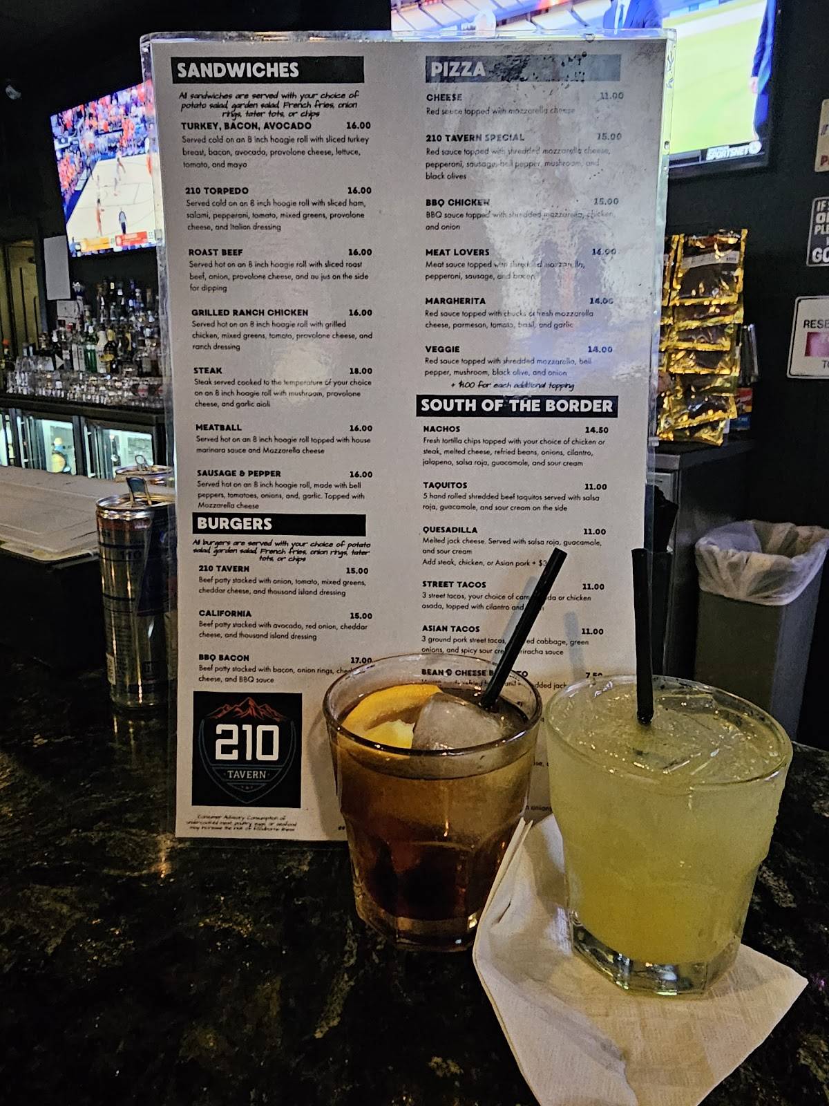 Menu at 210 Tavern pub & bar, Rancho Cucamonga
