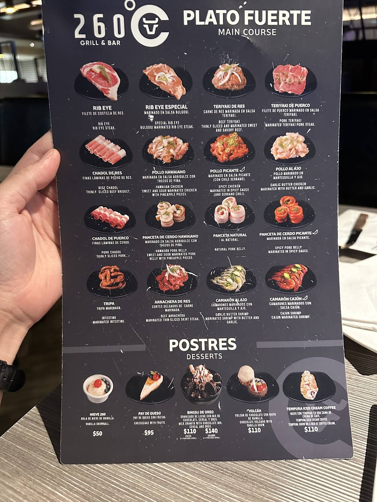 Carta de 260 Grill & Bar Restaurante Tijuana, Tijuana, Blvrd Gral ...