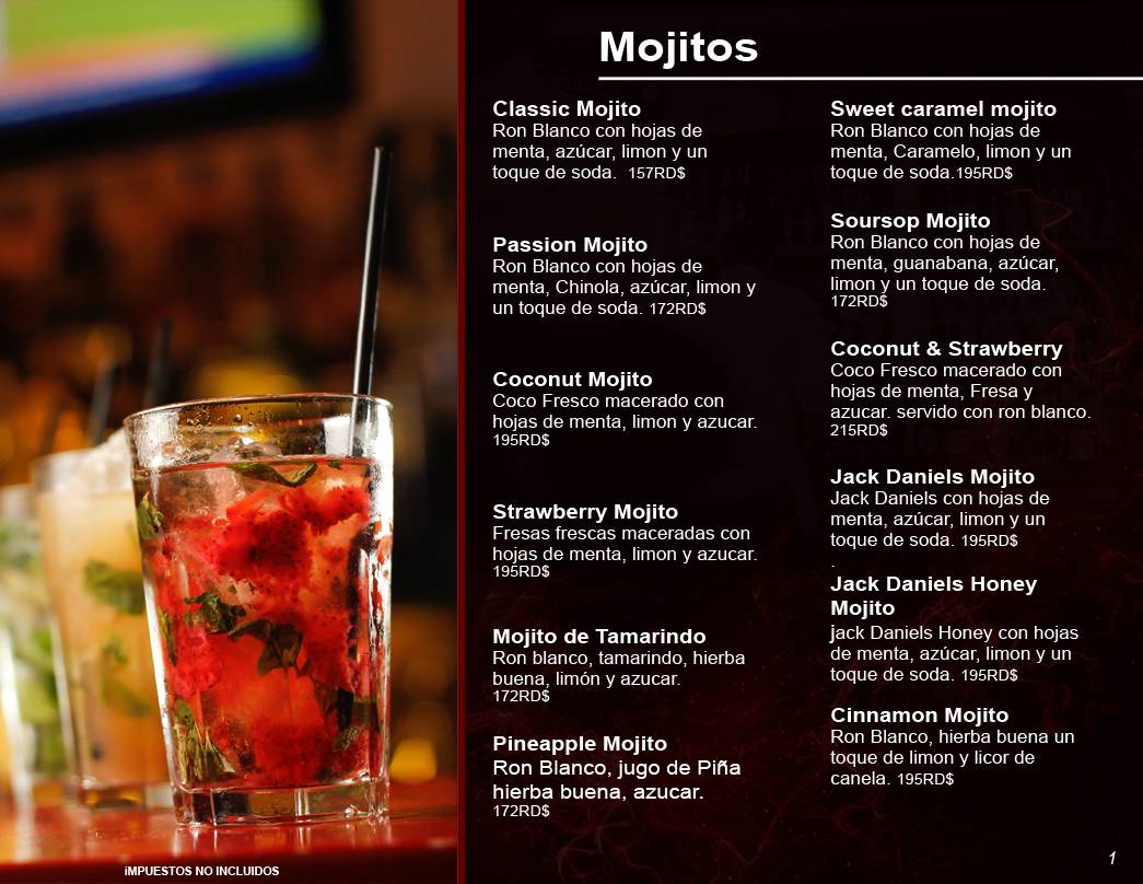 Carta de 4-Jack's Bar & Bistro Plaza Duarte, Santo Domingo
