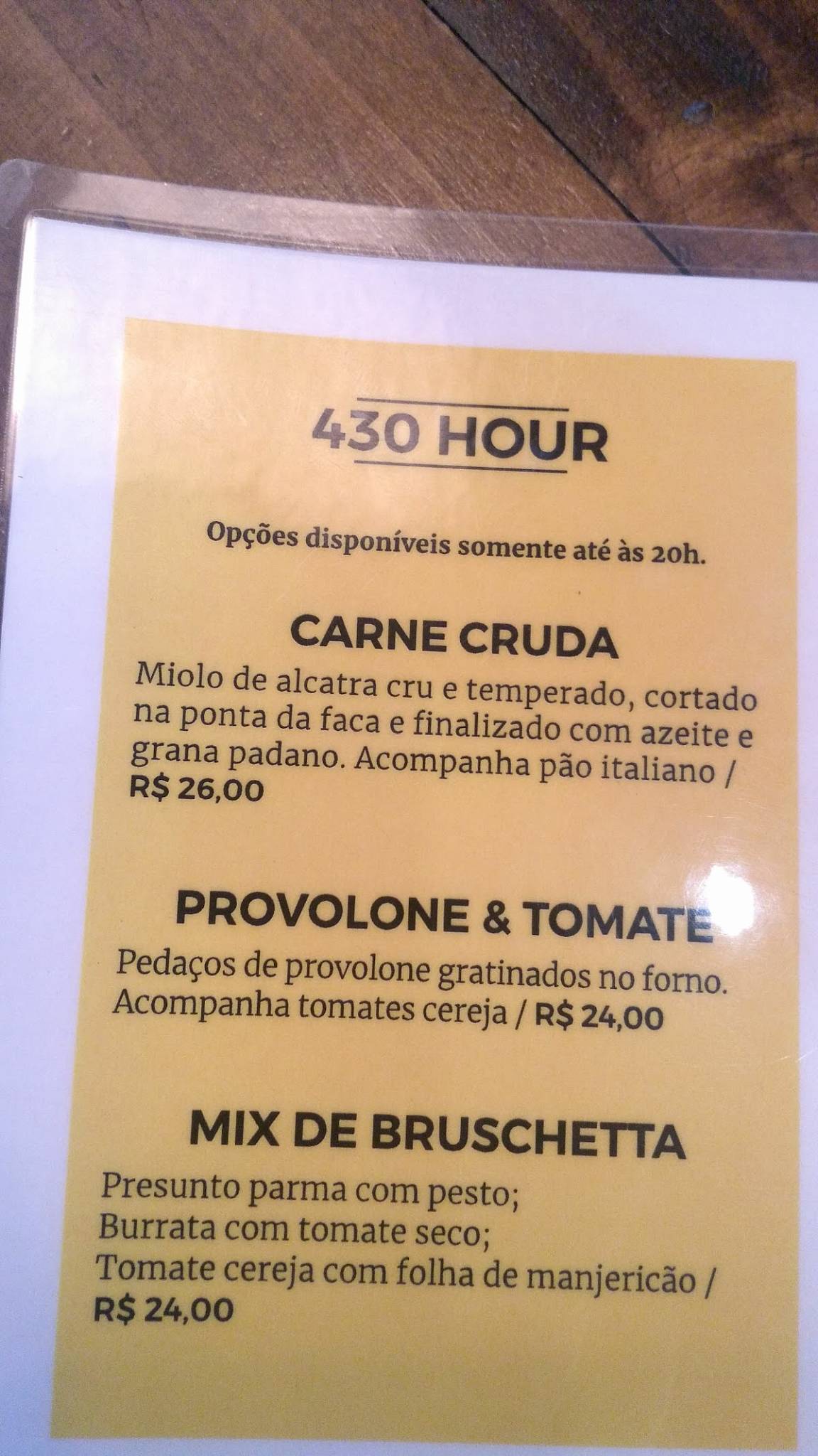 Menu em 430 Gradi Jundiaí restaurante, Jundiaí