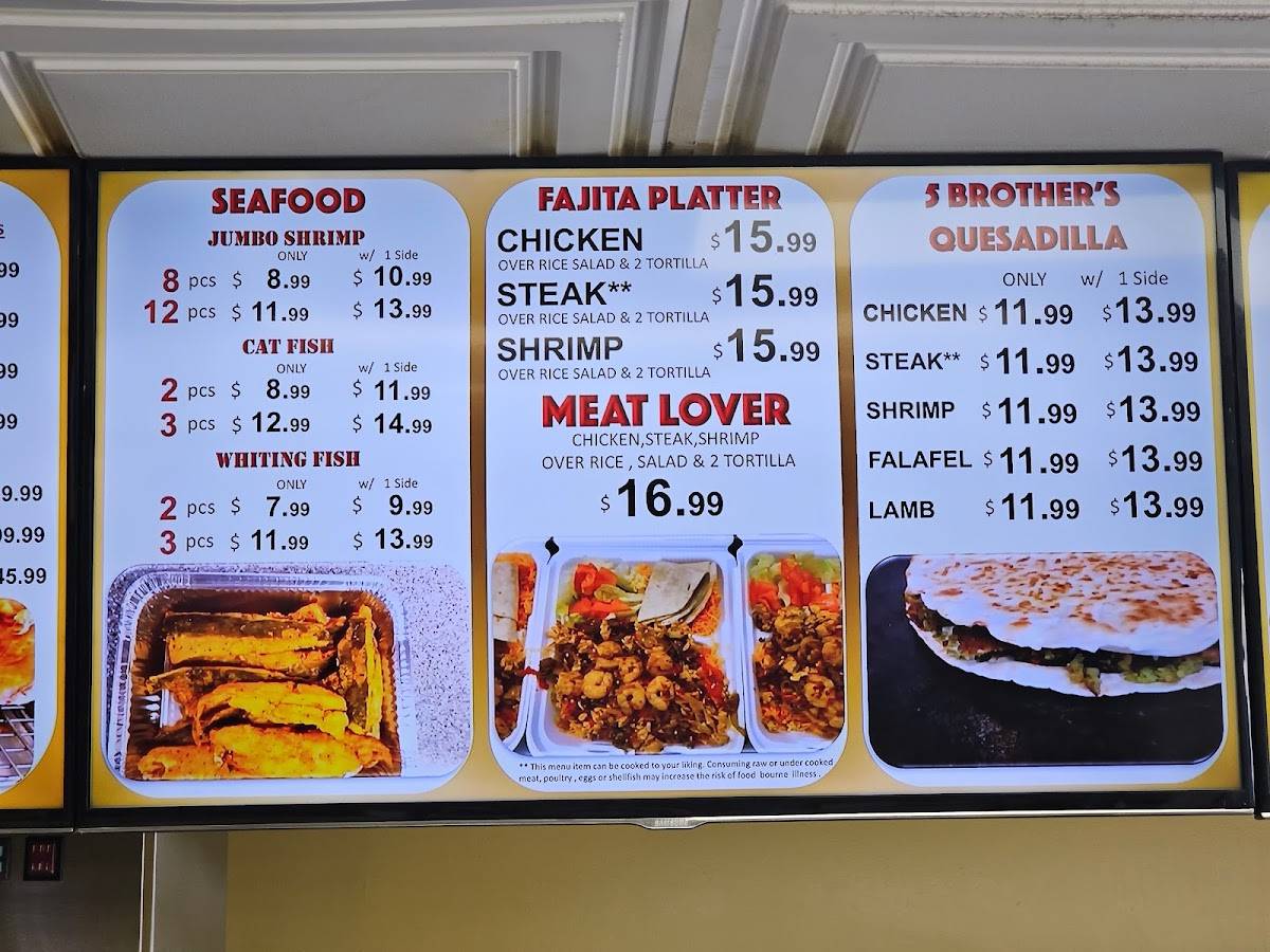 Menu at 5 Brothers Fried Chicken & Waffles restaurant, Patchogue