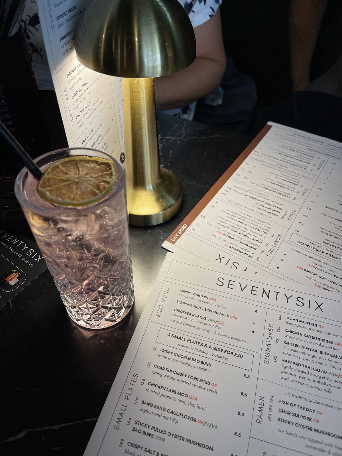Menu at 76 restaurant, Tavistock