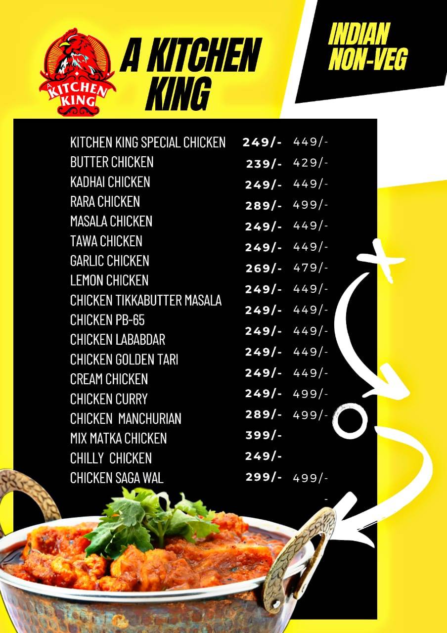 Menu at A Kitchen king, Dera Bassi