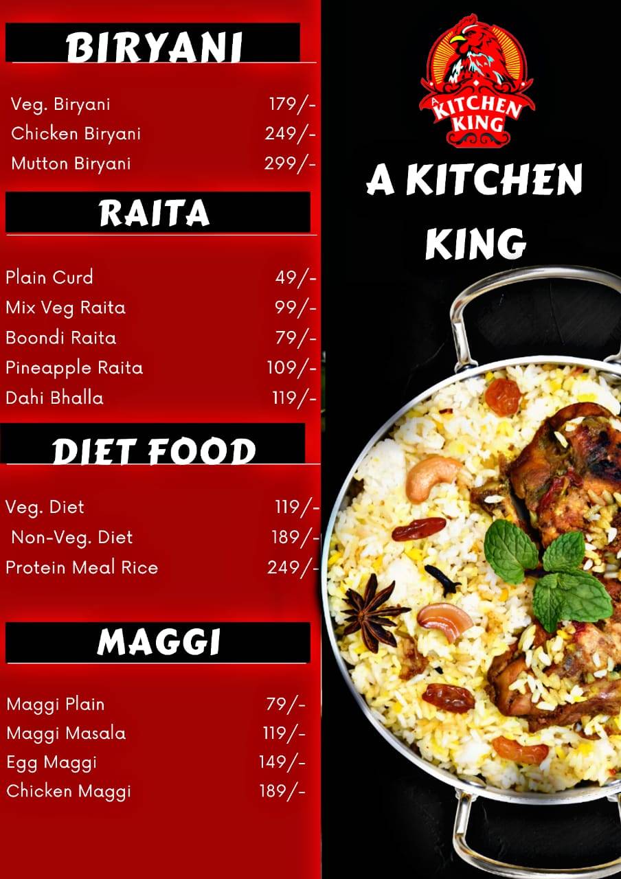 Menu at A Kitchen king, Dera Bassi