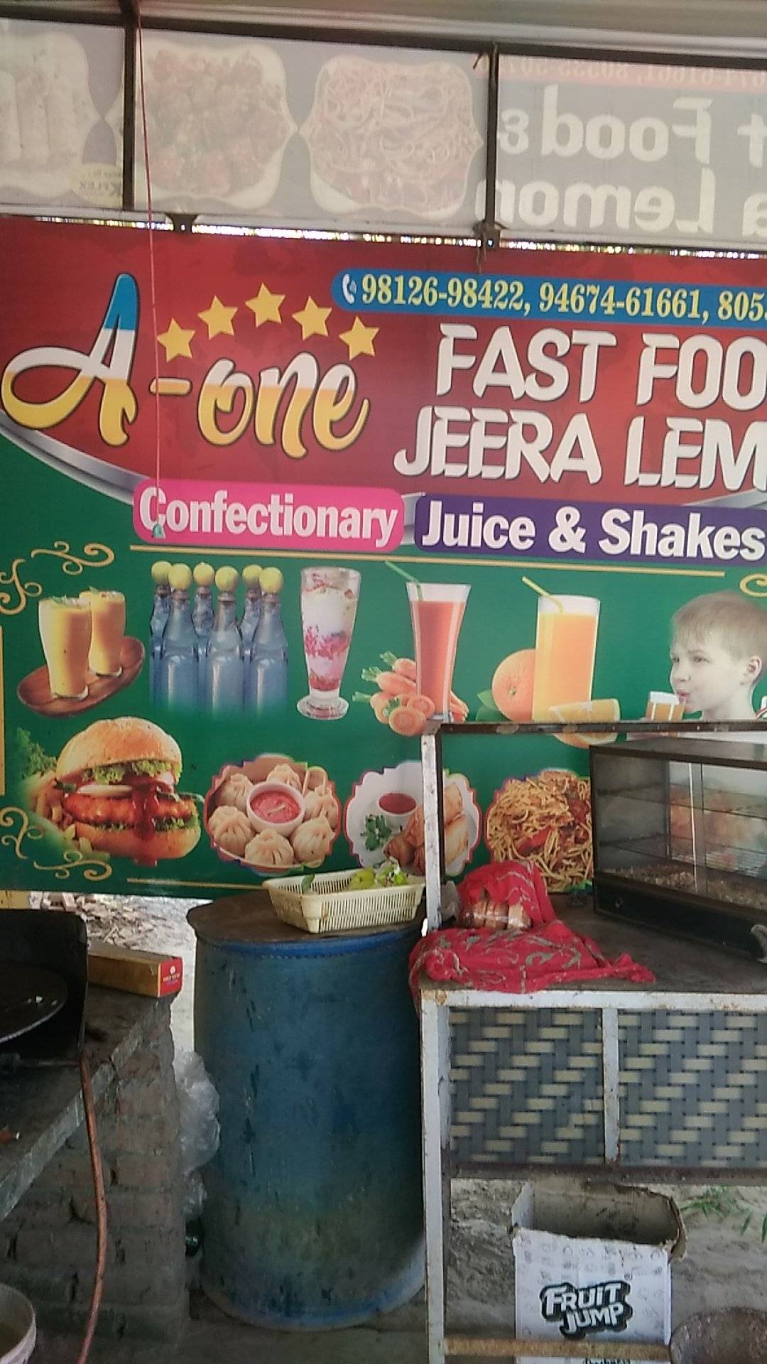 Menu at A One Fast Food &Jeera Lemon, India, QQ2J+WJ3