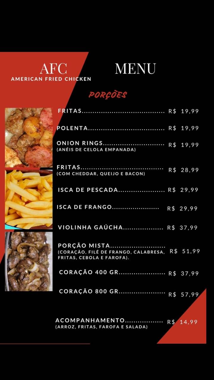 Menu at AFC - American Fried Chicken Peravoor, Peravoor