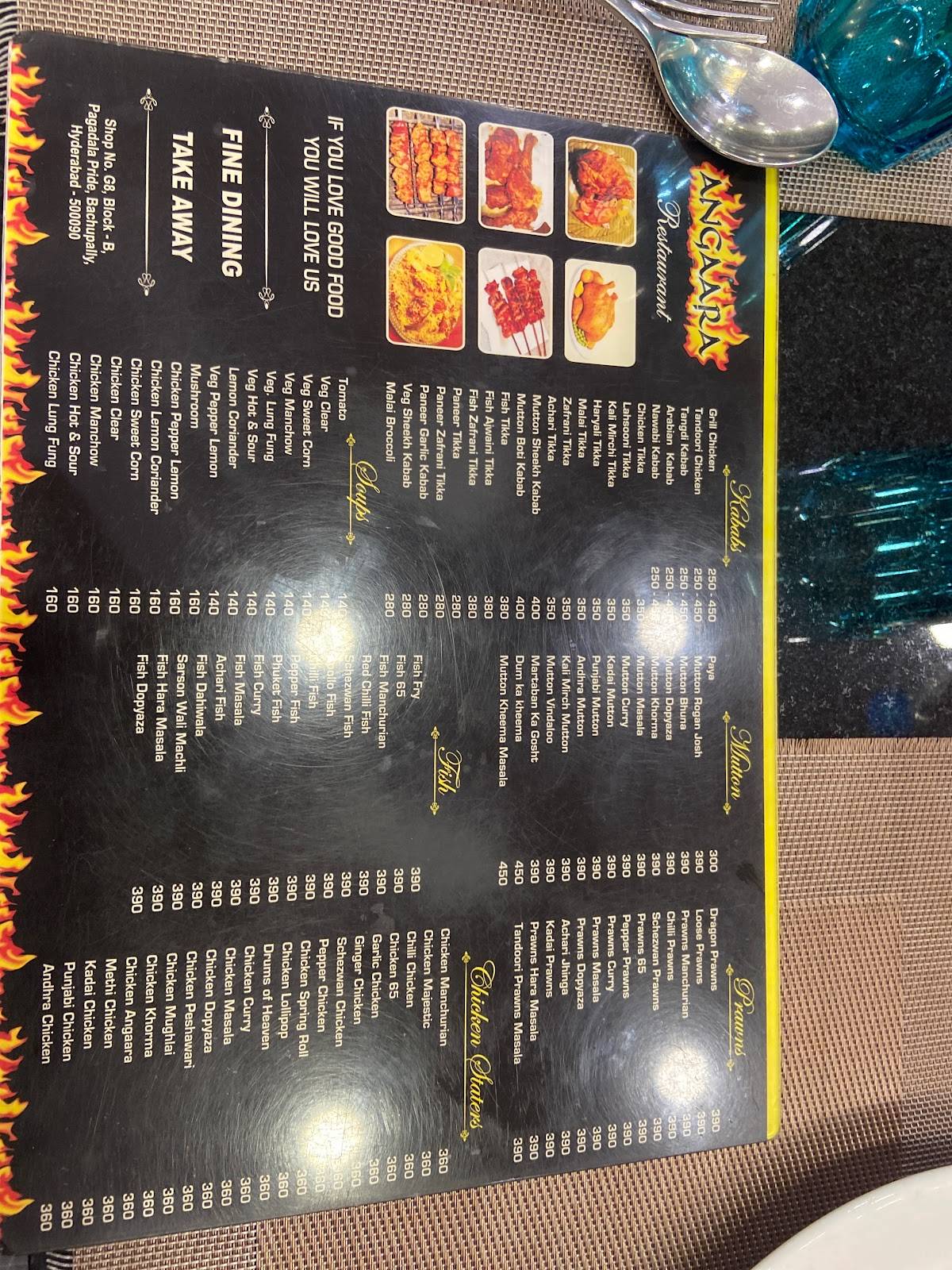 Menu at ANGAARA Restaurant bachupally, Hyderabad