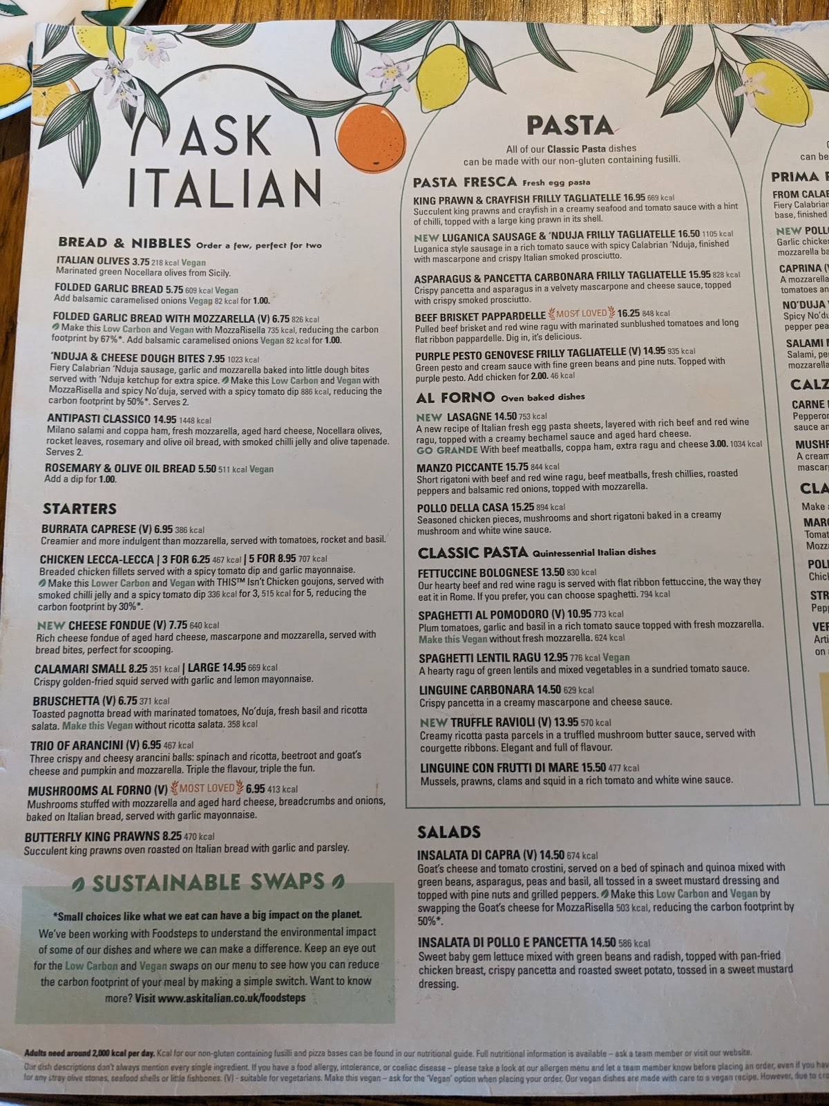 Menu at ASK Italian - Stamford pizzeria, Stamford