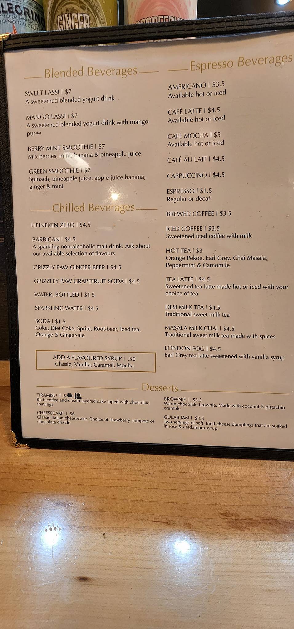 Menu at Aaliya's Pizzeria & Shawarma Café, Calgary