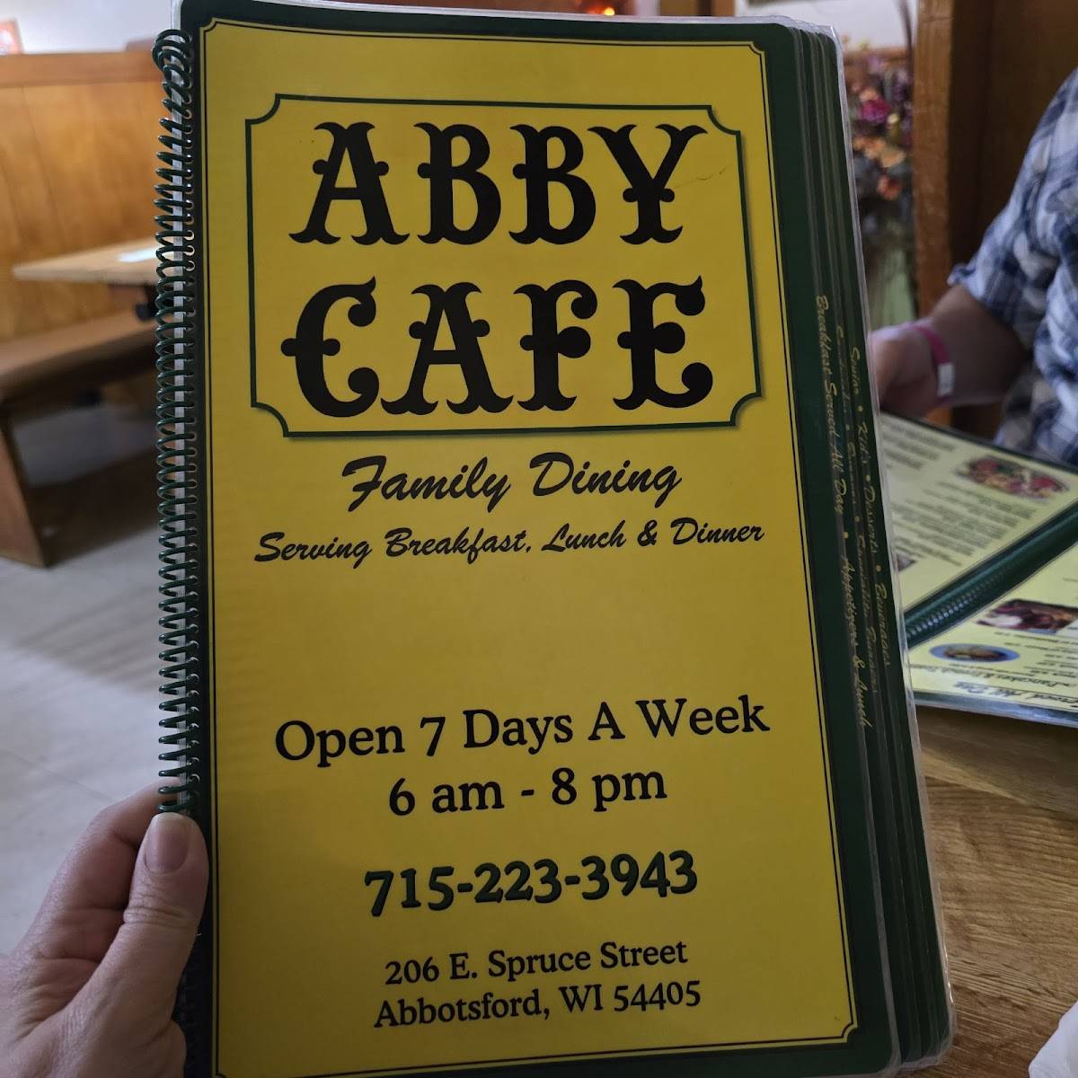 Menu at Abby Cafe, Abbotsford, 206 E Spruce St