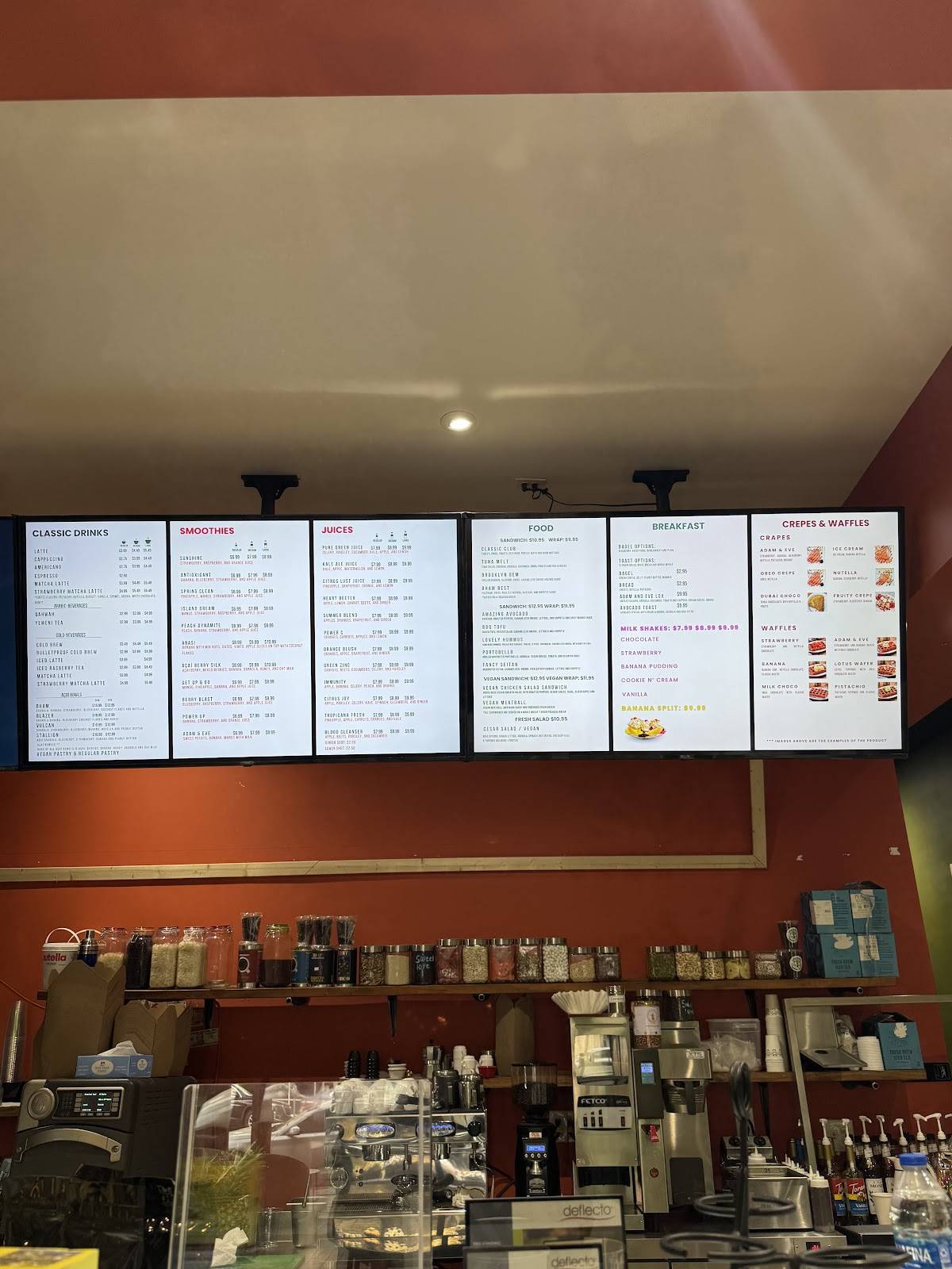 Menu at Adam and Eve Cafe, Birmingham