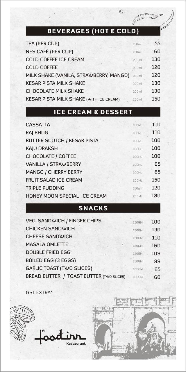 Menu at FoodInn Restaurant, Ahmedabad, Bhadra Rd