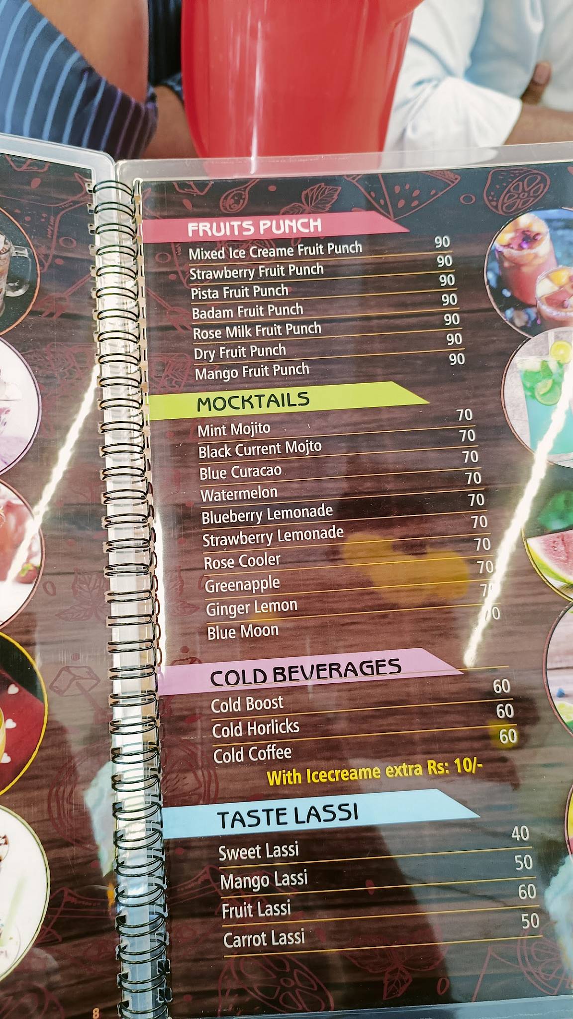 Menu at Ajwa cafe, Chennai