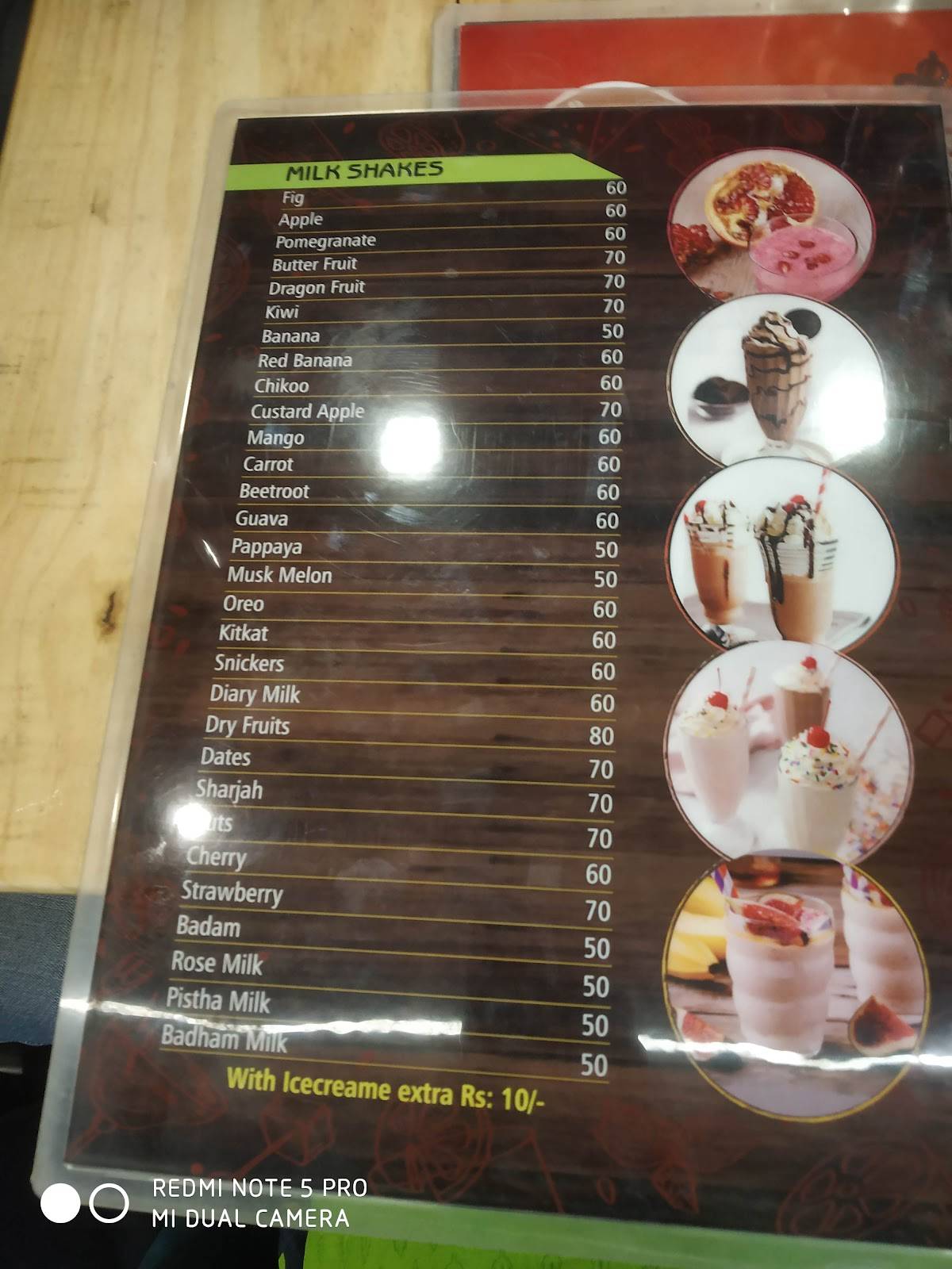 Menu at Ajwa cafe, Chennai