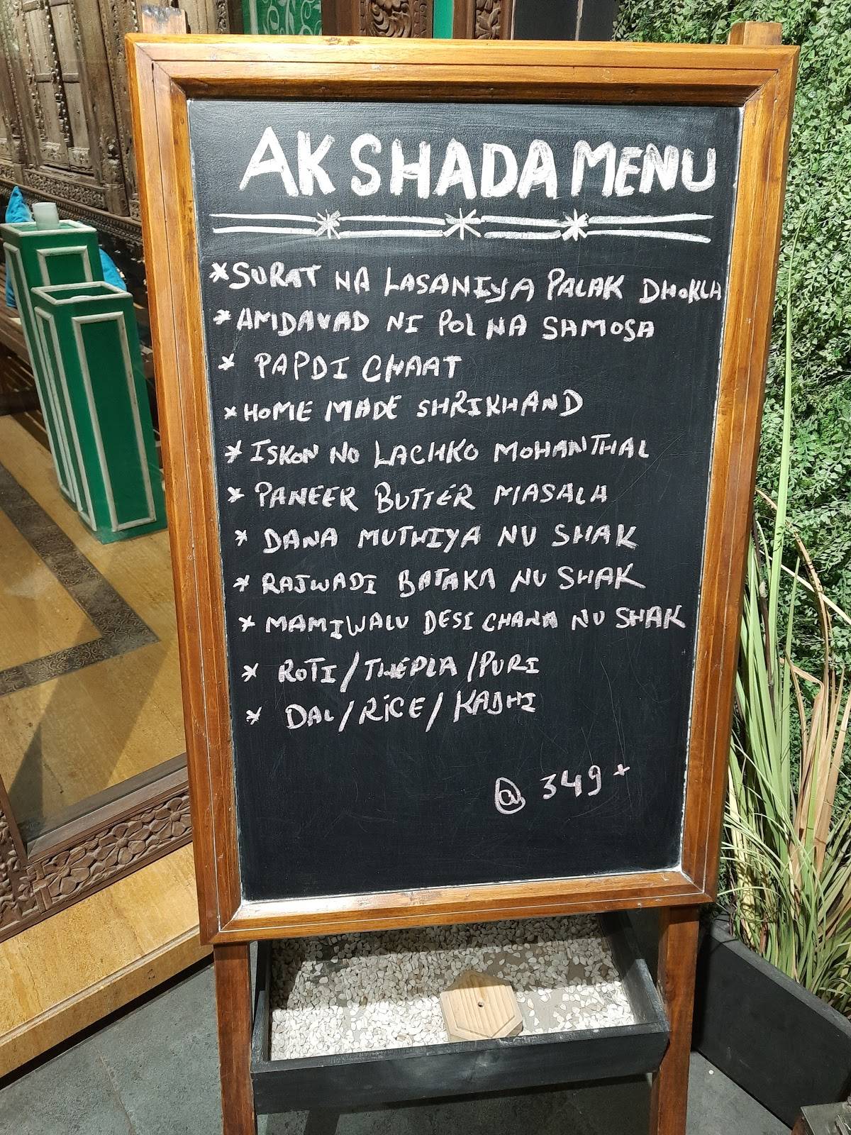 Menu at Akshada The Essence Of Gujarati Kitchen, Ahmedabad, second floor