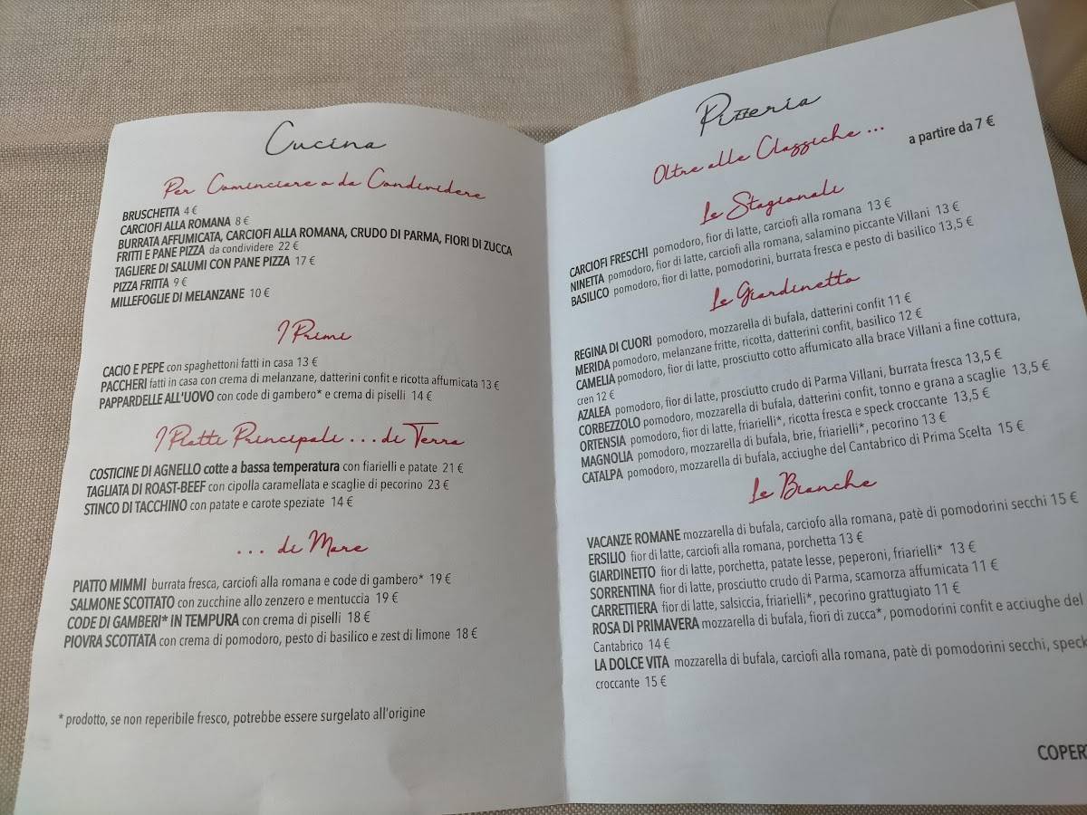 Menu da Al Giardinetto Oderzo - Pizza e Cucina pizzeria, Oderzo, Via Contrada Rossa