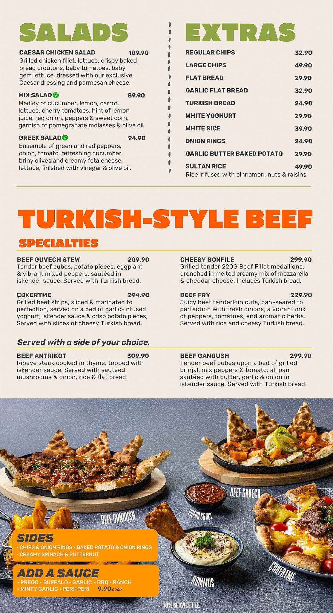 Menu at Ala Turkish Restaurant, Cape Town